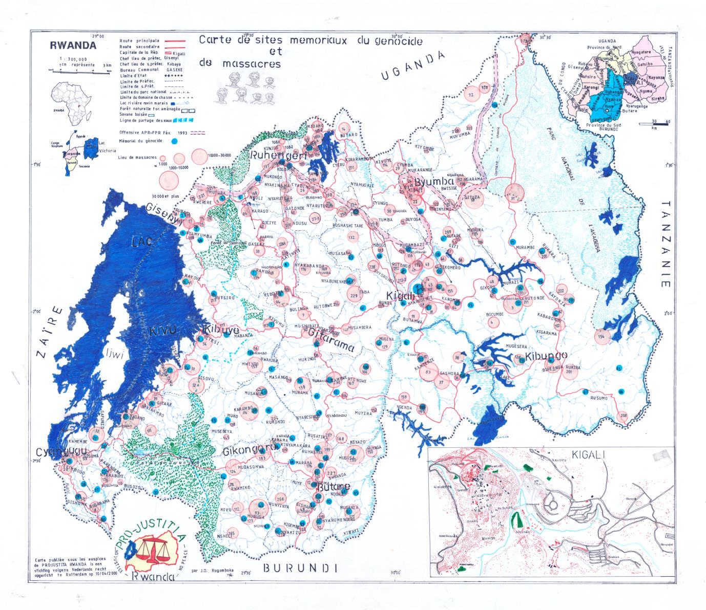 Carte des sites du génocide et des massacres au Rwanda – Echos d'Afrique